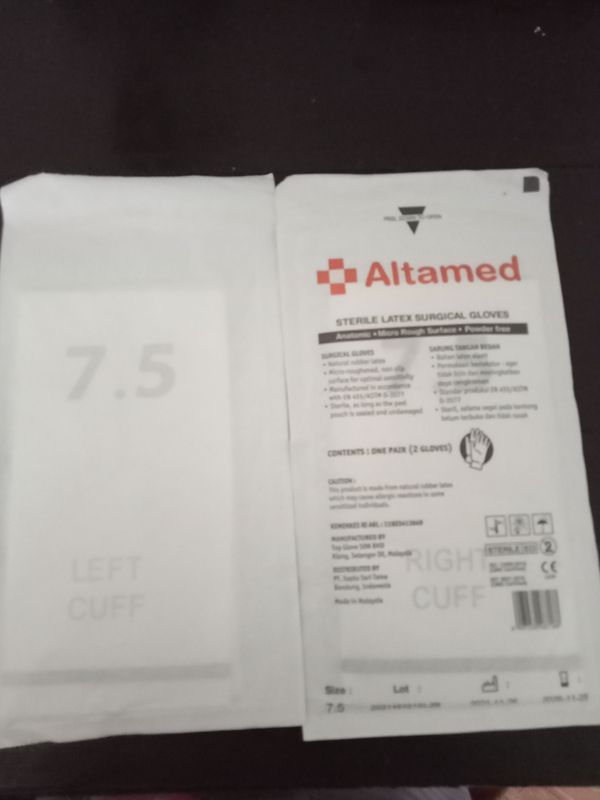 Handscoon steril Powered merk Altamed - 6,5