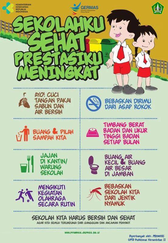 Stiker PHBS di Sekolah - A4