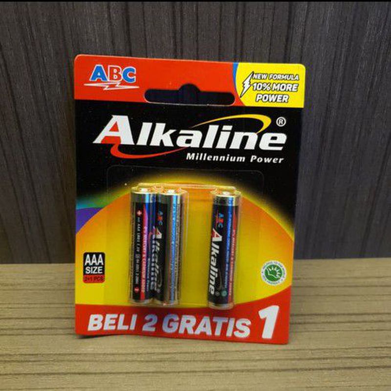 BATERAI ABC ALKALINE AAA 2+1