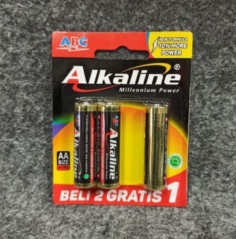 BATERAI ABC ALKALINE AA 2+1