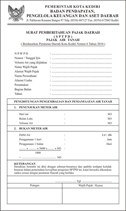 SPPT Pajak Air Tanah