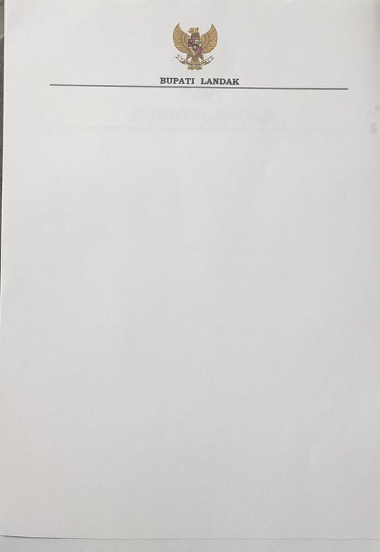 Kertas HVS Kop Bupati Tinta emas