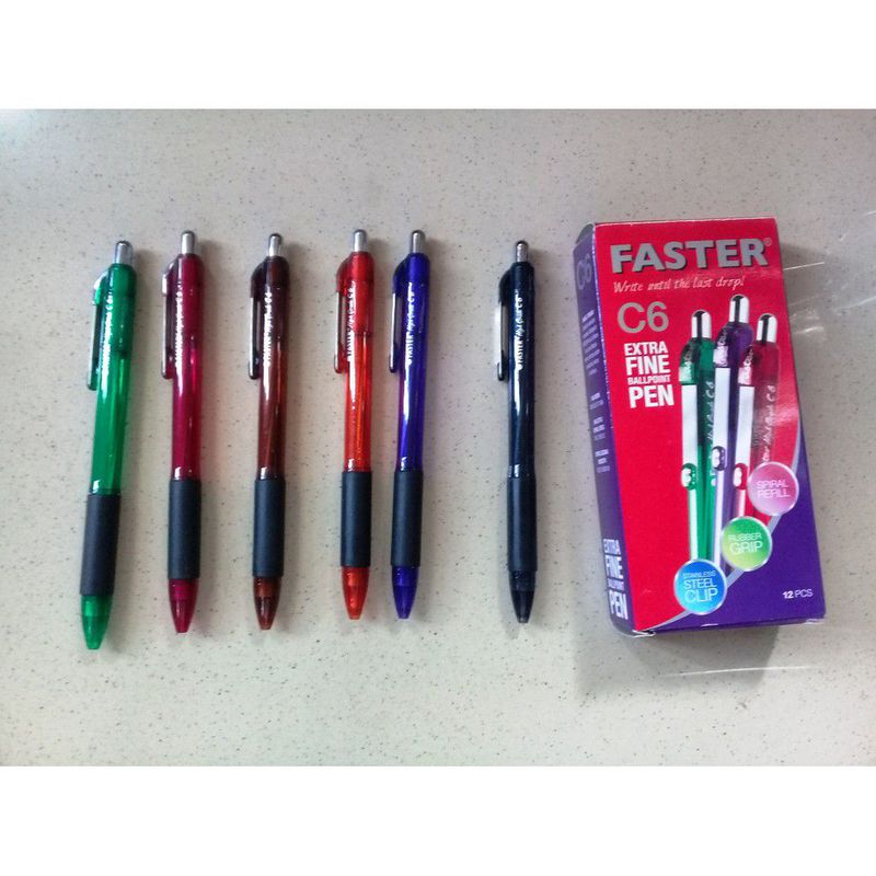 Pulpen Faster C6 Hitam cetek