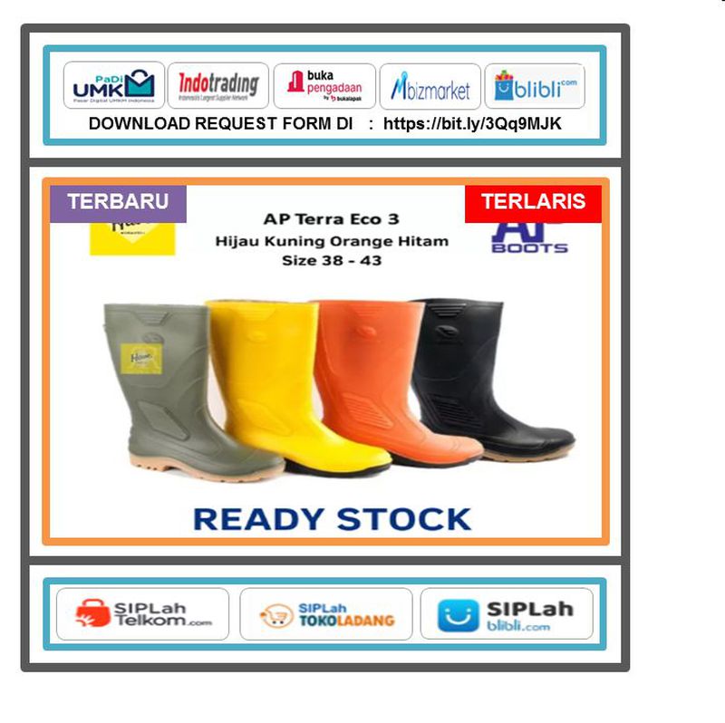 TJM-SEPATU BOOTS-Boat PRIA KARET PANJANG TERRA ECO 3 AP BOOTS-Boats