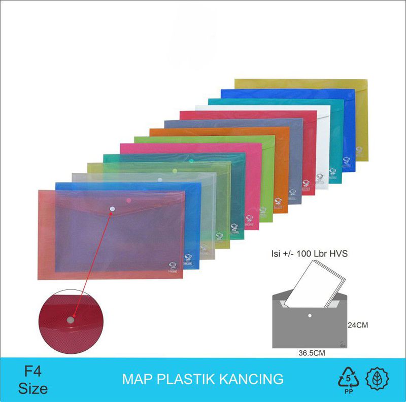Map Plastik Kancing Merek Eagle Uk. F4 ( Harga Per Pcs)