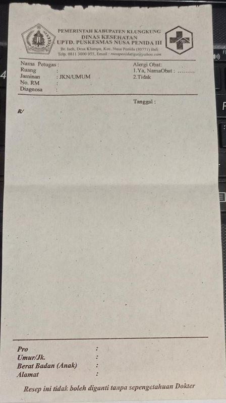Cetak blangko Puskesmas - Surat Pengantar