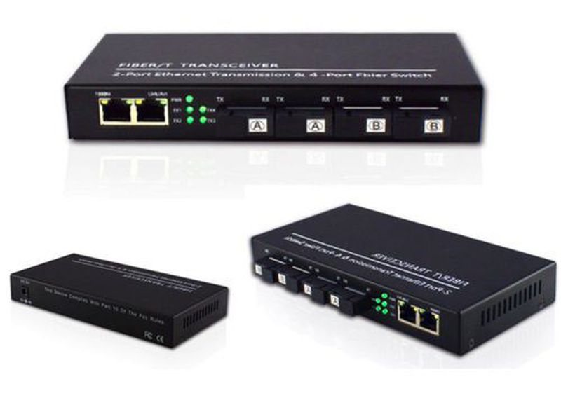 Media Converter 4 Fiber Optic Gigabit LAN