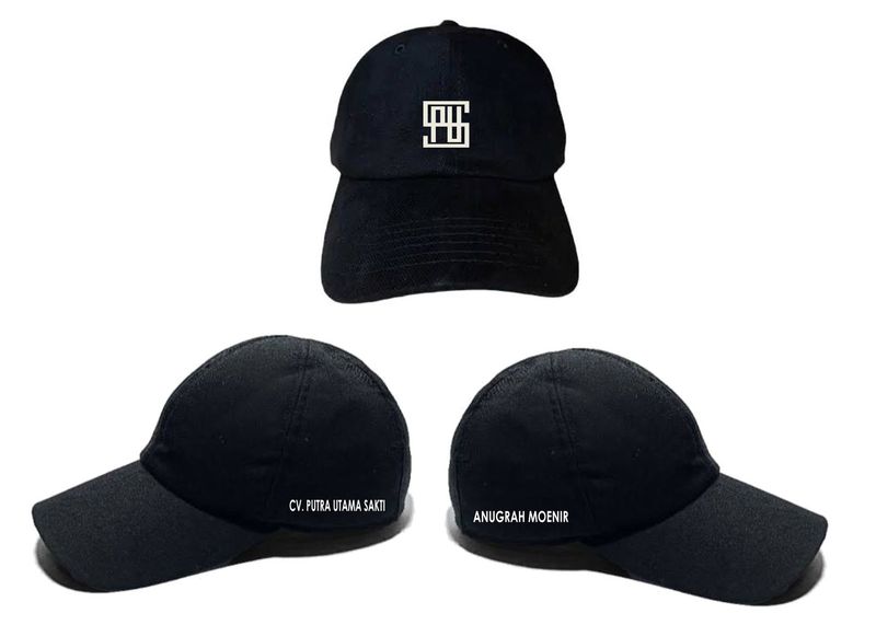 Topi Hitam Polos ( Custom Bordir ) / Topi Kerja