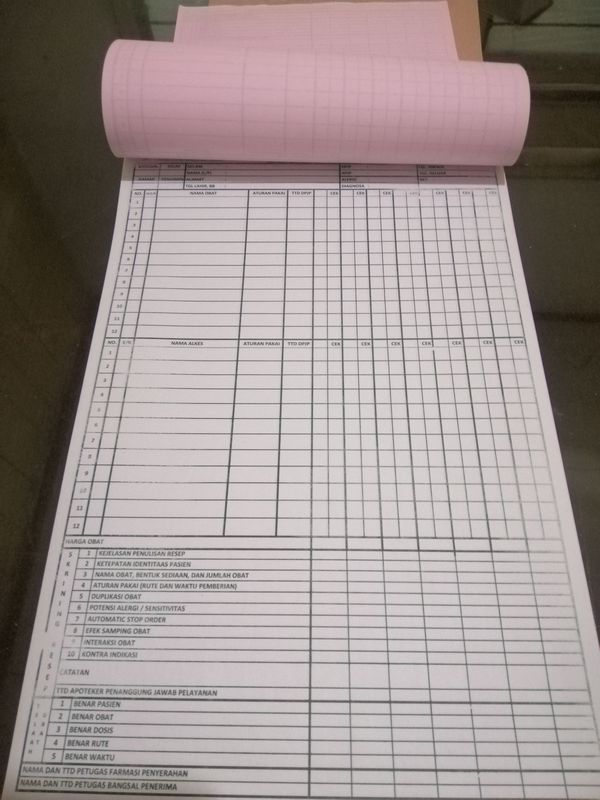 Buku Blangko Resep Rawat Inap RSUD dr GONDO SUWARNO