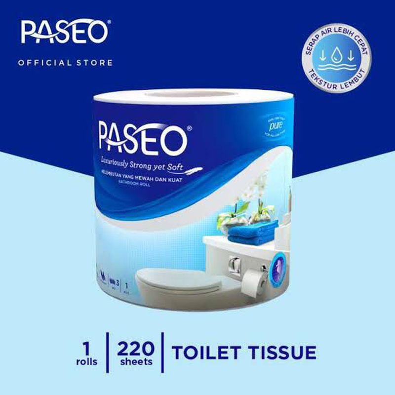 Tissue PASEO toilet roll 220's