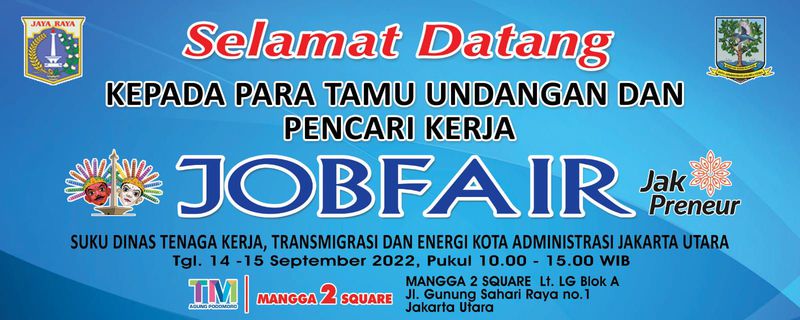 Spanduk Job Fair Indoor Workshop Ukuran 2x6 M