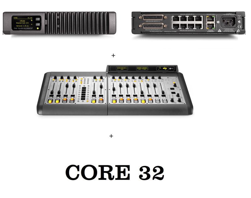 Console Mixer Broadcast AXIA, type IQ 16 Fader + Core 32 + Xnode