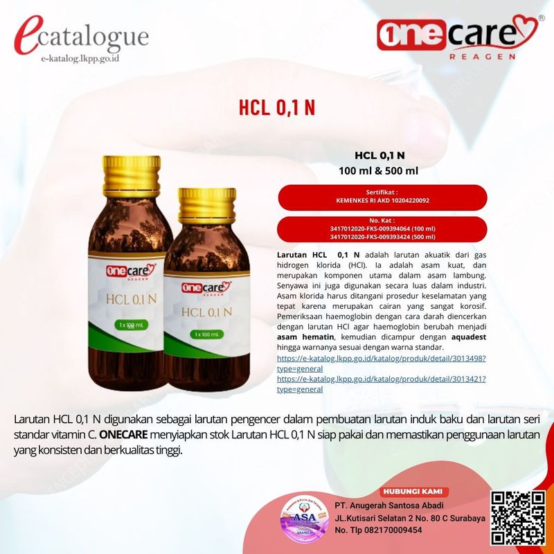 HCL 0,1 N - 500 Ml