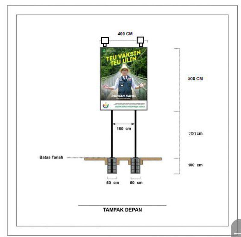 BILLBOARD 4M X 5M PLUS LAMPU