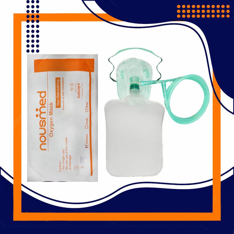 MASKER OKSIGEN NON REBREATHING ADULT - NOUSMED SAFELOCK