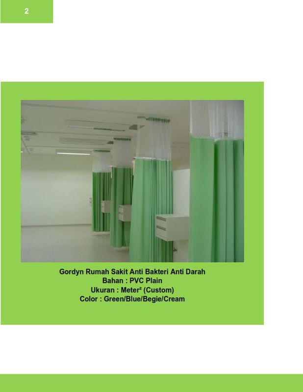 Gordyn Rumah Sakit PVC Plain Anti Darah Anti Bakteri - Cokelat Muda