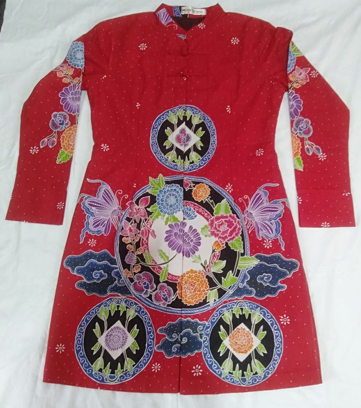 seragam batik full tulis motif bunga khas kota batu