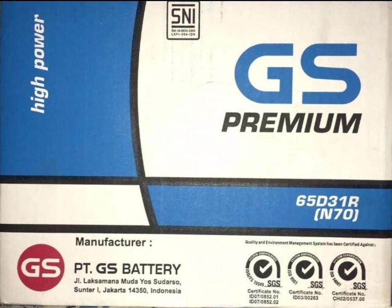 Aki Baterai N70 (65D31R) 12V - 70 Ah GS Premium
