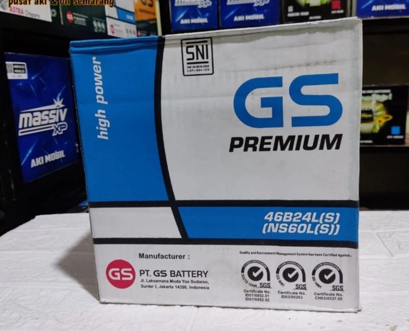Aki Baterai N60L (46B24L) 12V - 45 Ah GS Premium