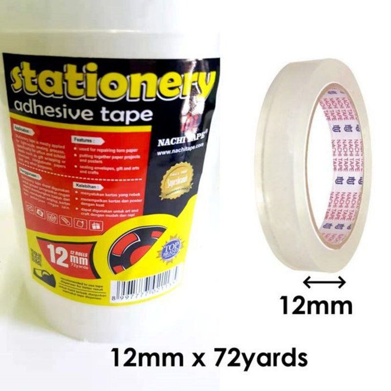 ISOLASI / OPP TAPE NACHI BENING 12MM (1/2")