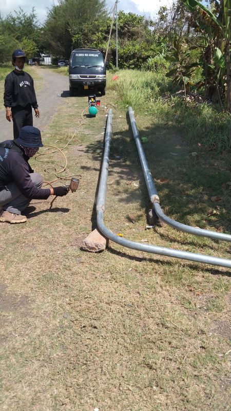 Tiang Khusus 7 meter ornamen 1/2 m ( 2 segmen : 4", 3")