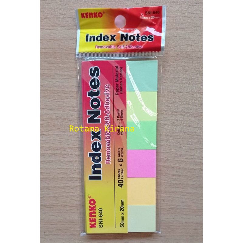 Post It Kenko SNI-640 Index Notes 6 Warna