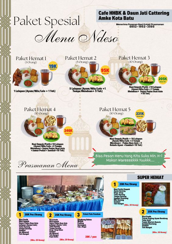 paket menu prasmanan