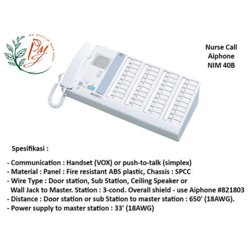 Telepon Perawat Nurse Call Aiphone NIM 40B