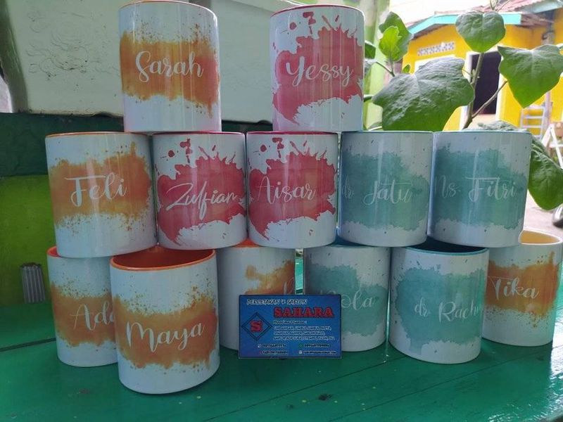 MUG / GELAS / MUG CUSTOM / Sablon Mug Custom- Gelas Souvenir Sublim