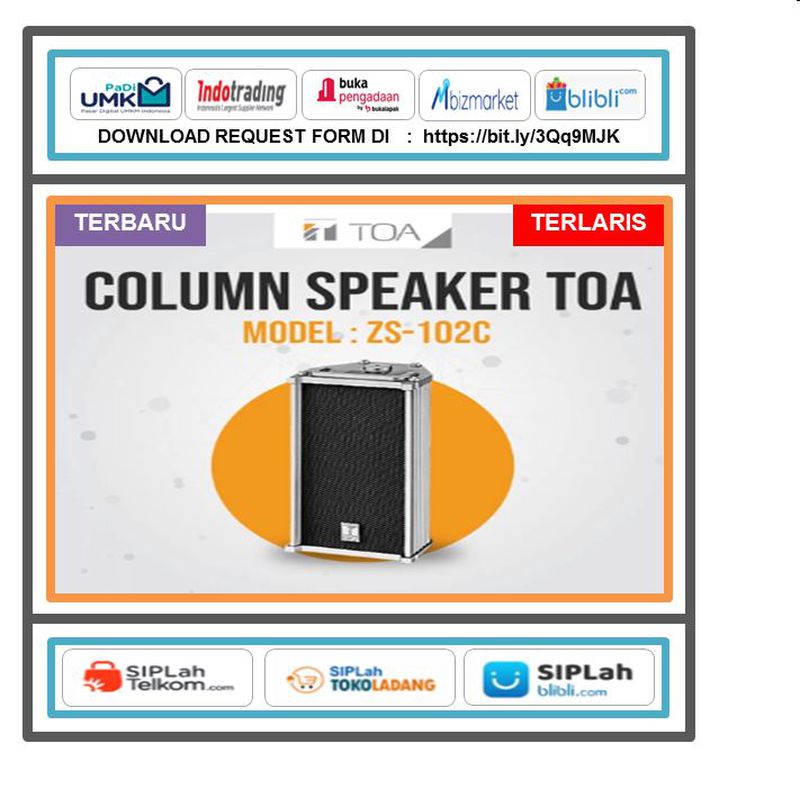 TJM-COLUMN SPEAKER TOA SPEAKER KOLOM MODEL ZS-102C | GARANSI RESMI