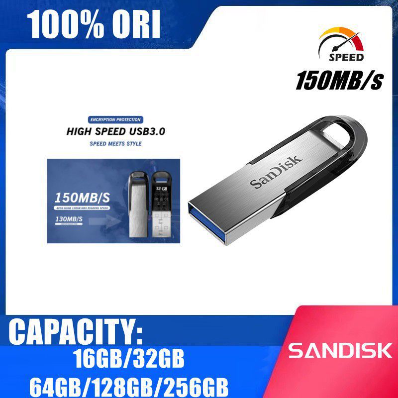 Flashdisk SANDISK USB 3.0 16/32/64/128/256GB Hingga 130MB/D Flash disk CZ73 - 64GB