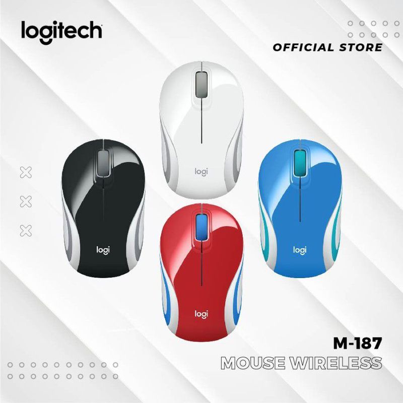 Mouse Wirelles Logitech M187 - Putih