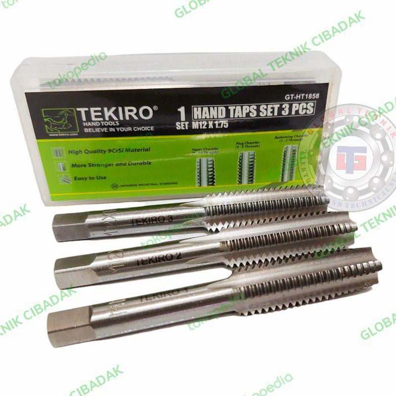 TEKIRO HAND TAP SET 3 PCS M12X1.75