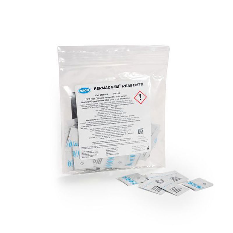 DPD Free Chlorine Reagent Powder Pillows, 10 mL, pk/100 - 2105569