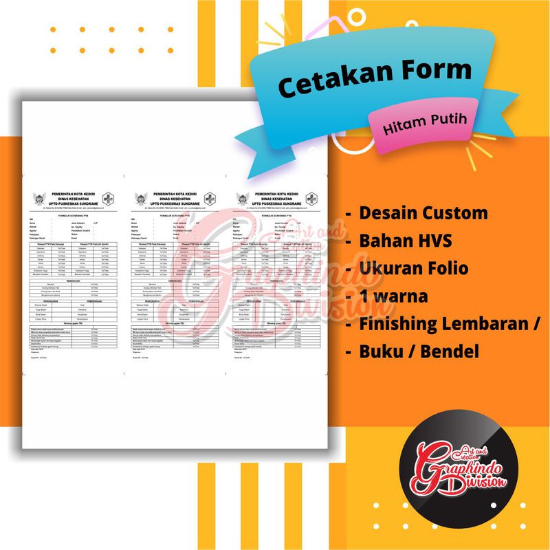 (Pre Order) Cetak Form Formulir Screening PTM