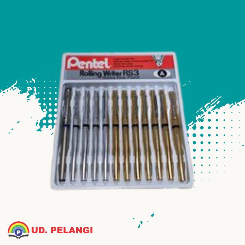 BALLPOINT PENTEL RS3 Silver dan Gold - Silver
