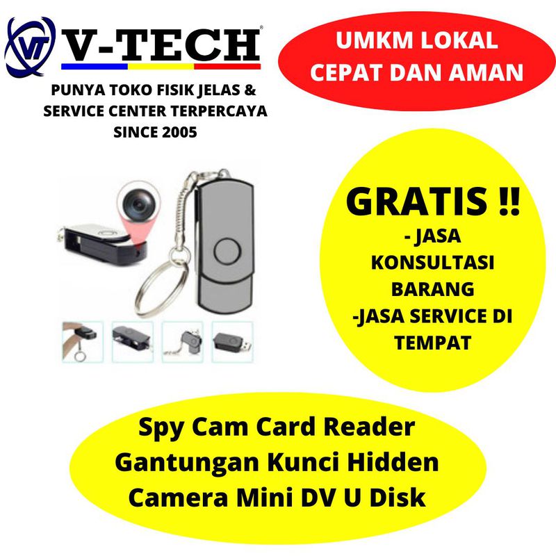 V-TECH Spy Cam Card Reader Gantungan Kunci Hidden Camera Mini