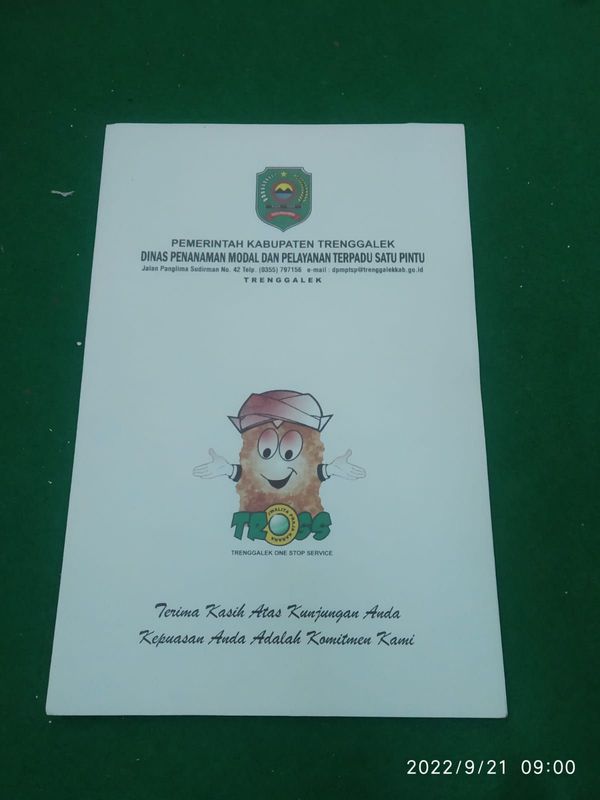 Map Dinas Kertas BC Berkantong Cetak Fullcolour