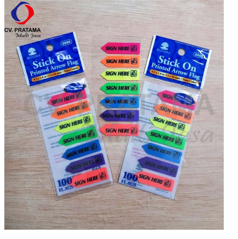 Mutiara Sticky Note Kecil Plastik (Tulisan Sign Here)