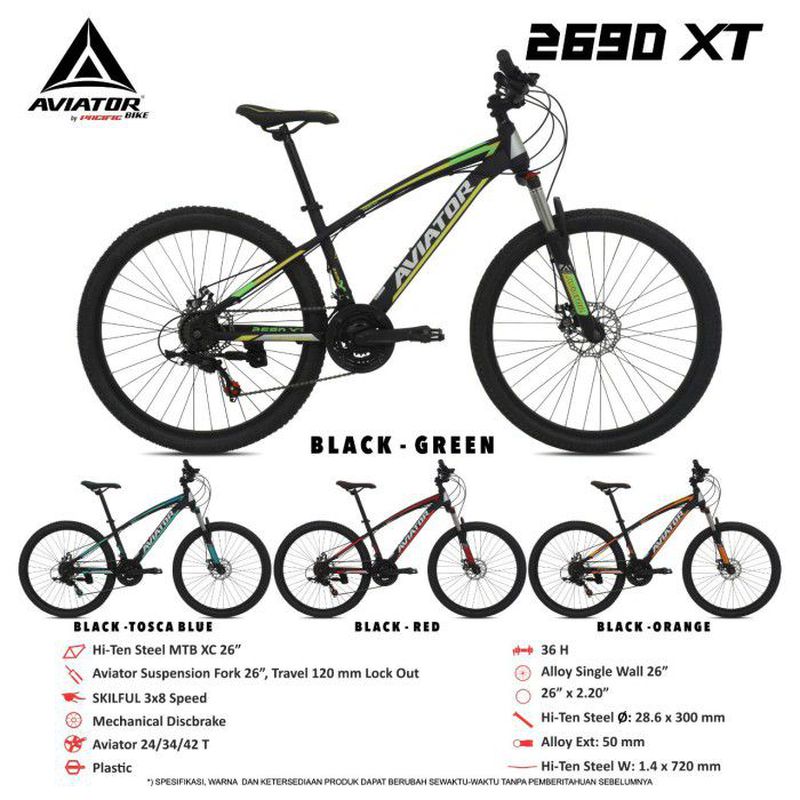 SEPEDA GUNUNG MTB 24 AVIATOR 2690 XT 3X8 SPEED