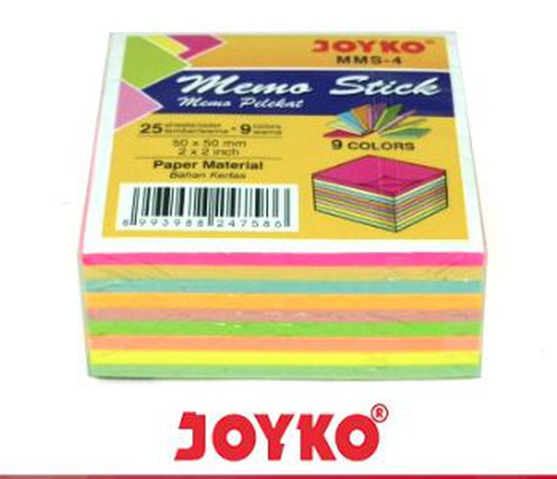 JOYKO Memo Stick MMS-4 / Sticky Note 5 x 5 cm / Post it 225 lembar MMS
