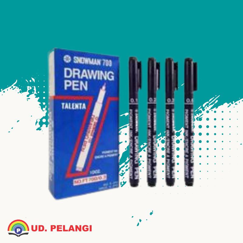 DRAWING PEN BALLPOINT SNOWMAN OPF / OPM - OPF HITAM