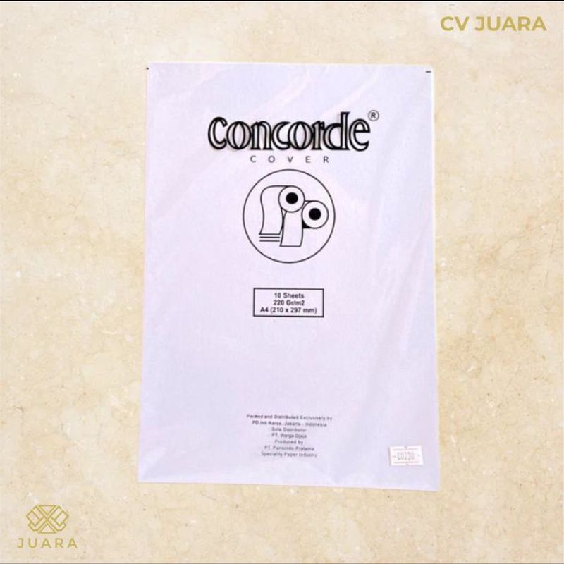 Kertas concorde tebal 220 gr ukuran A4 / Termurah / 10 lembar / pak ...