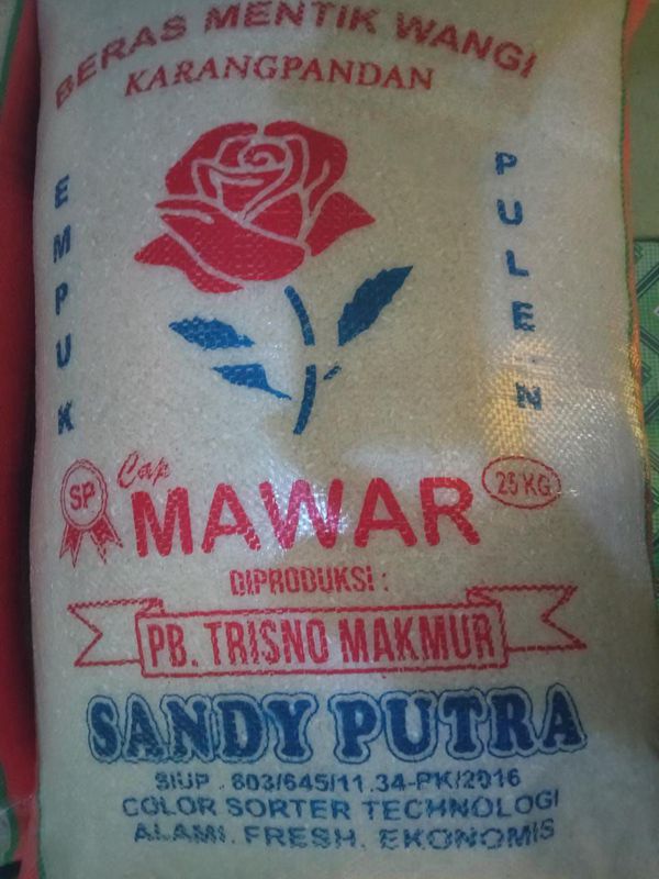 Beras Mentik Wangi Cap Mawar 25 kg