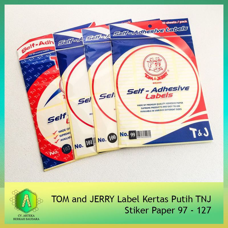 TOM and JERRY Label Kertas Putih TNJ Stiker Paper 97 - 127 - 105