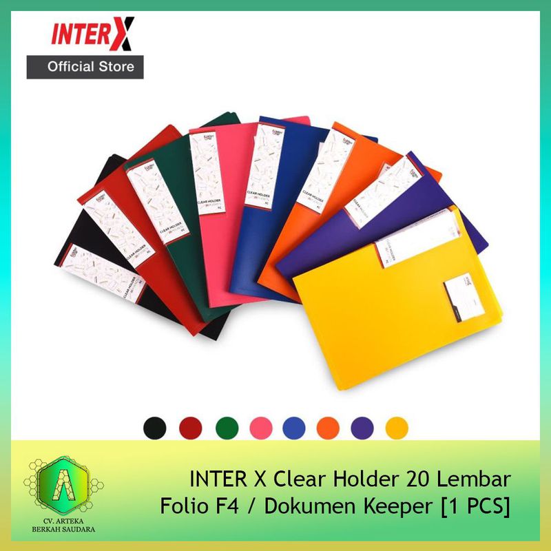 INTER X Clear Holder 20 Lembar Folio F4 / Dokumen Keeper [1 PCS]