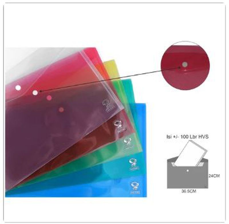 Map Plastik Kancing Punggung Eagle - Kuning