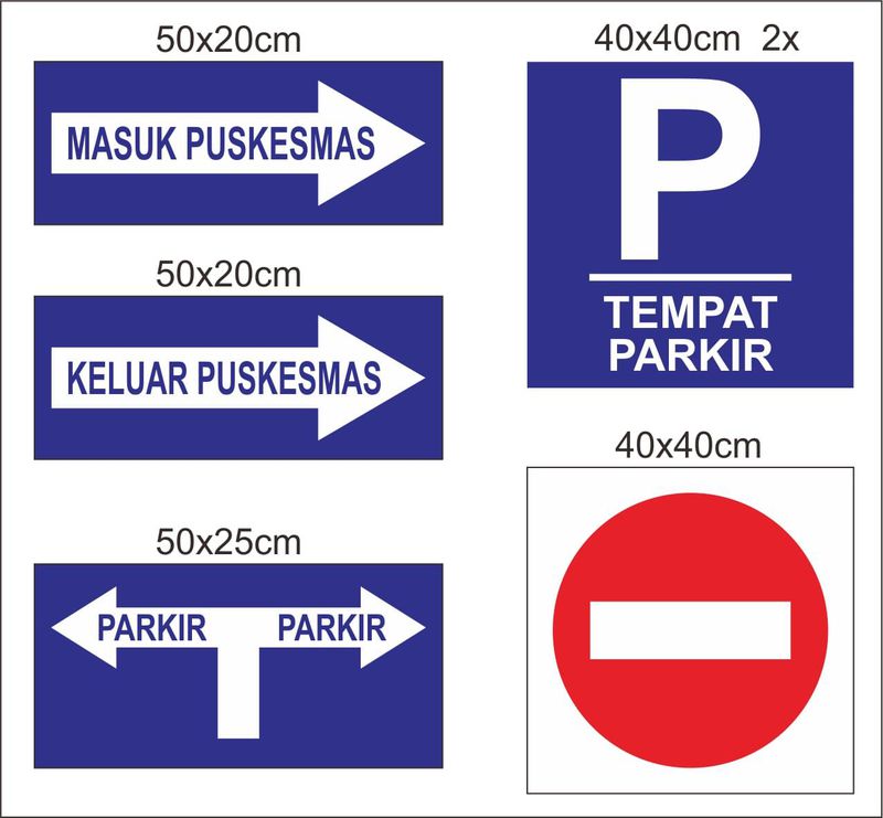 PETUNJUK ARAH PARKIR (TIANG) uk. 50x25 cm