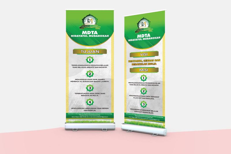 Satnding Banner / Roll Up Banner Bahan Albatros Ukuran 80x200 cm
