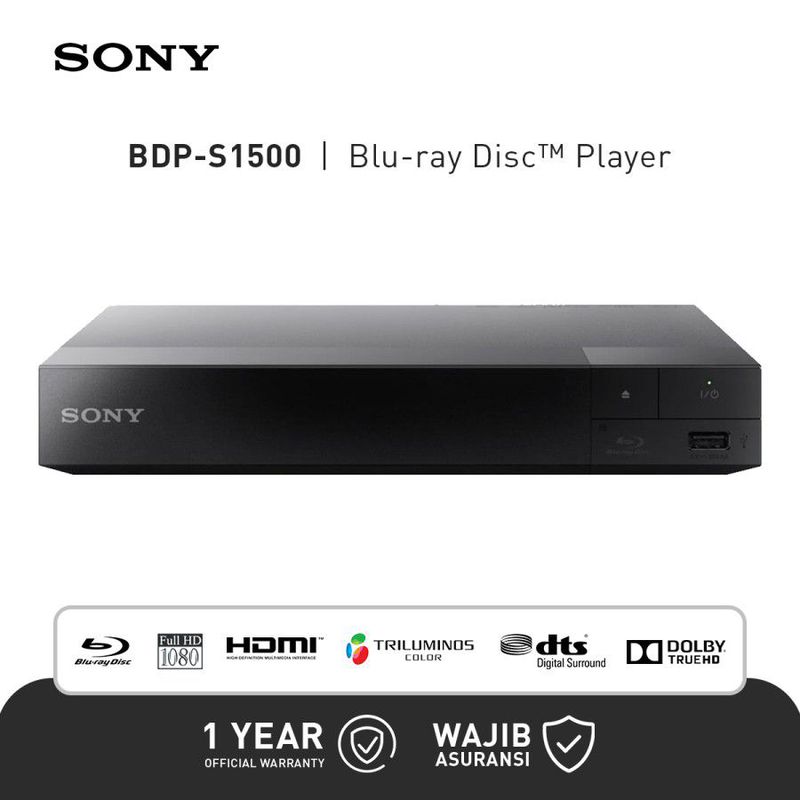 Bluray Sony Blu-ray DVD Player - Sony BDP-S1500 Blu-ray Disc DVD Player ...